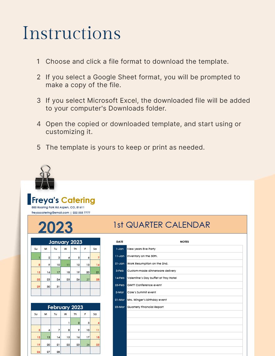 Goal And Event Calendar Template - Google Sheets, Excel | Template.net