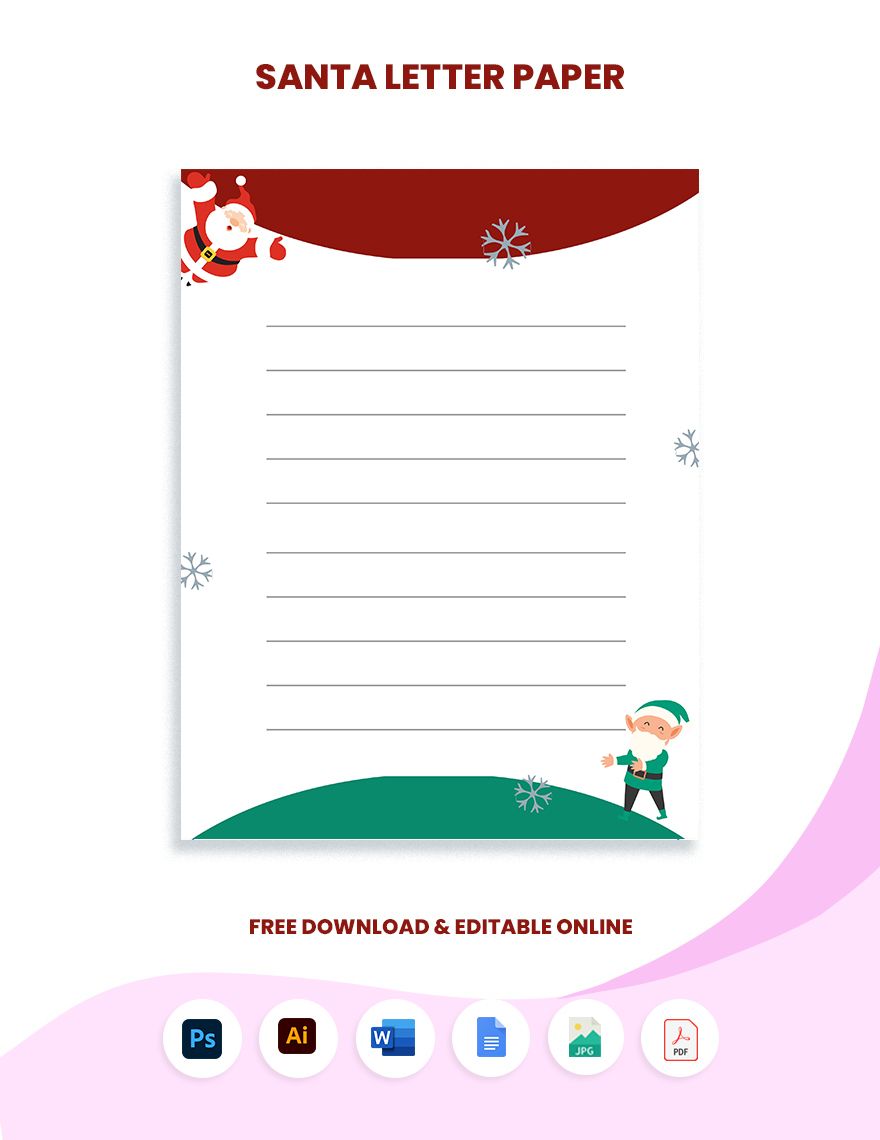 Free Santa Letter Paper Google Docs Illustrator JPEG Word PSD 
