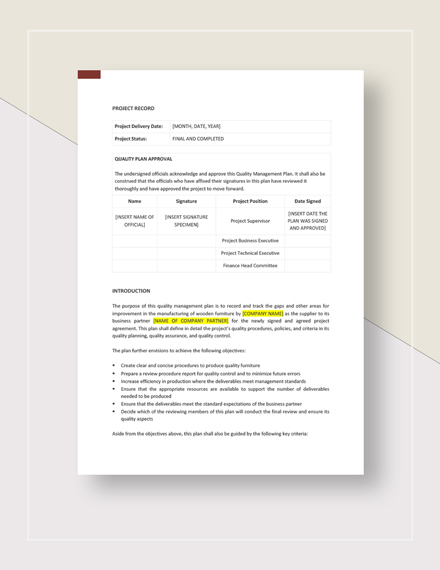 Google Doc Project Management Template Polizequi