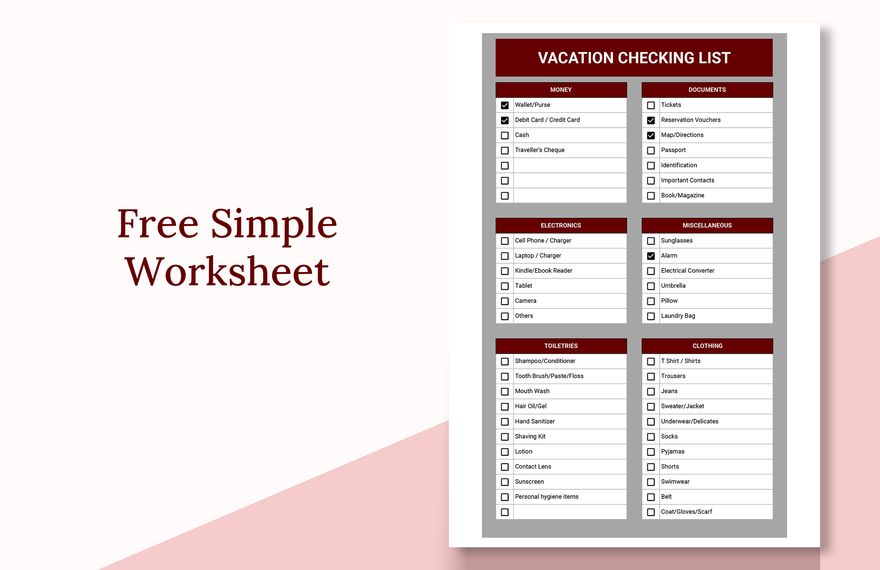 Free Simple Worksheet - Google Sheets, Excel | Template.net