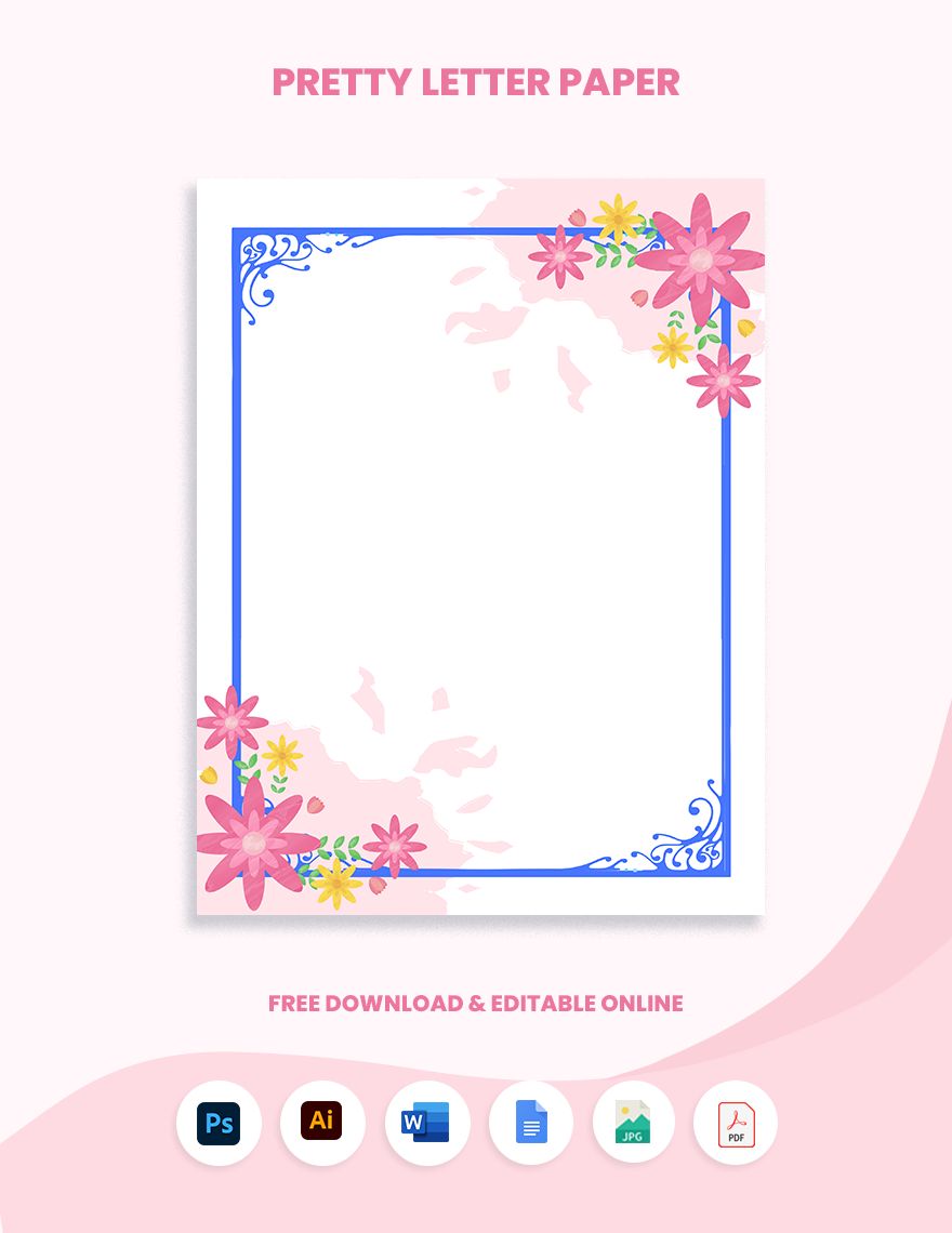 Free Pretty Letter Paper Google Docs Illustrator JPEG Word PSD 