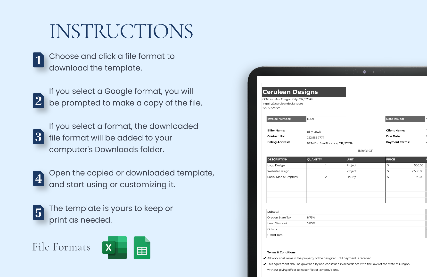 Invoice Design Template - Download in Excel, Google Sheets | Template.net