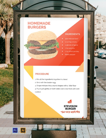 Free Recipe Digital Signage Template
