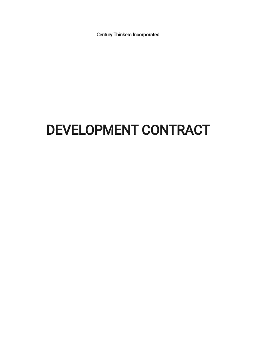 Development Contract Template