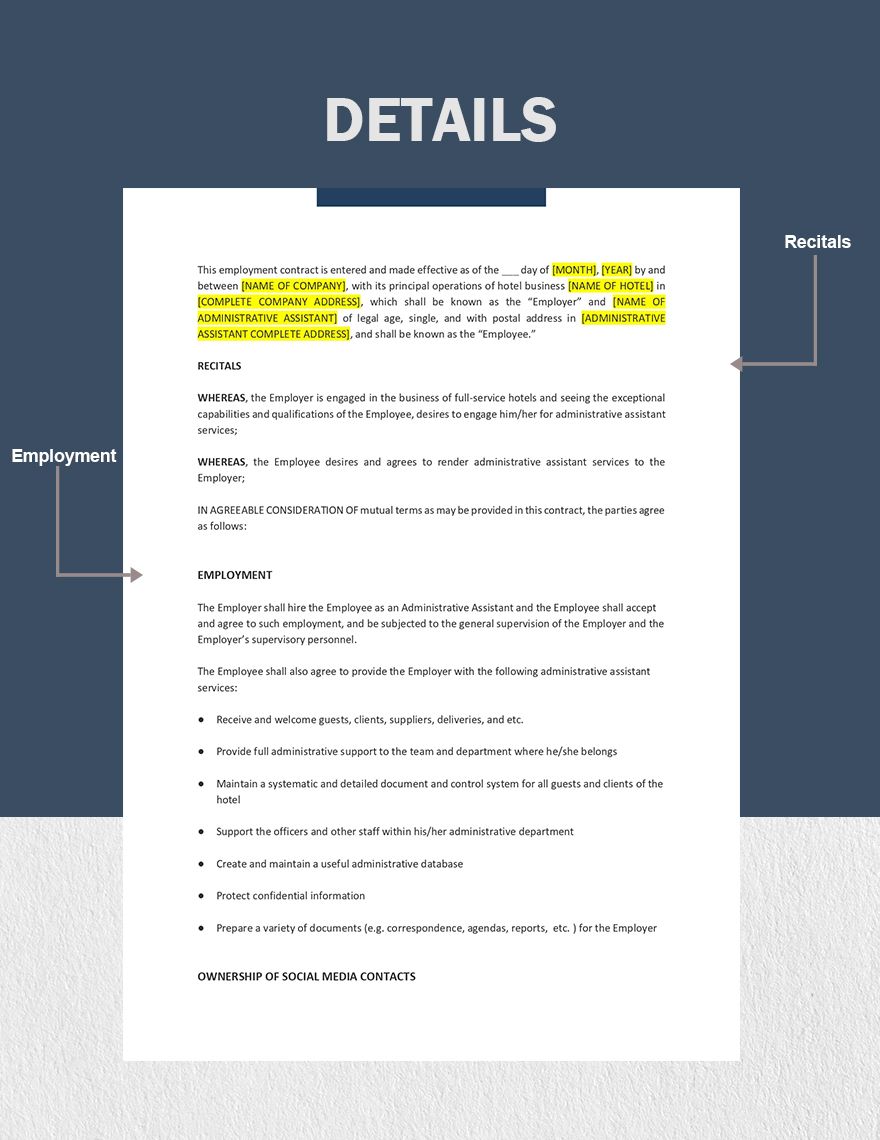Employee Contract Template - Google Docs, Word, Apple Pages | Template.net