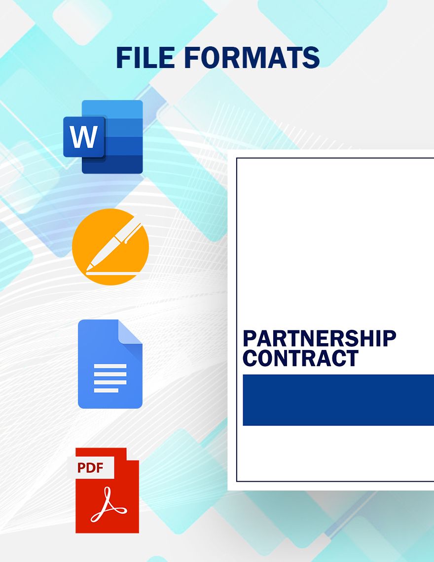 Partnership Contract Template - Google Docs, Word, Apple Pages, PDF ...