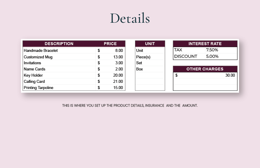 Personal Invoice Template - Download in Excel, Google Sheets | Template.net