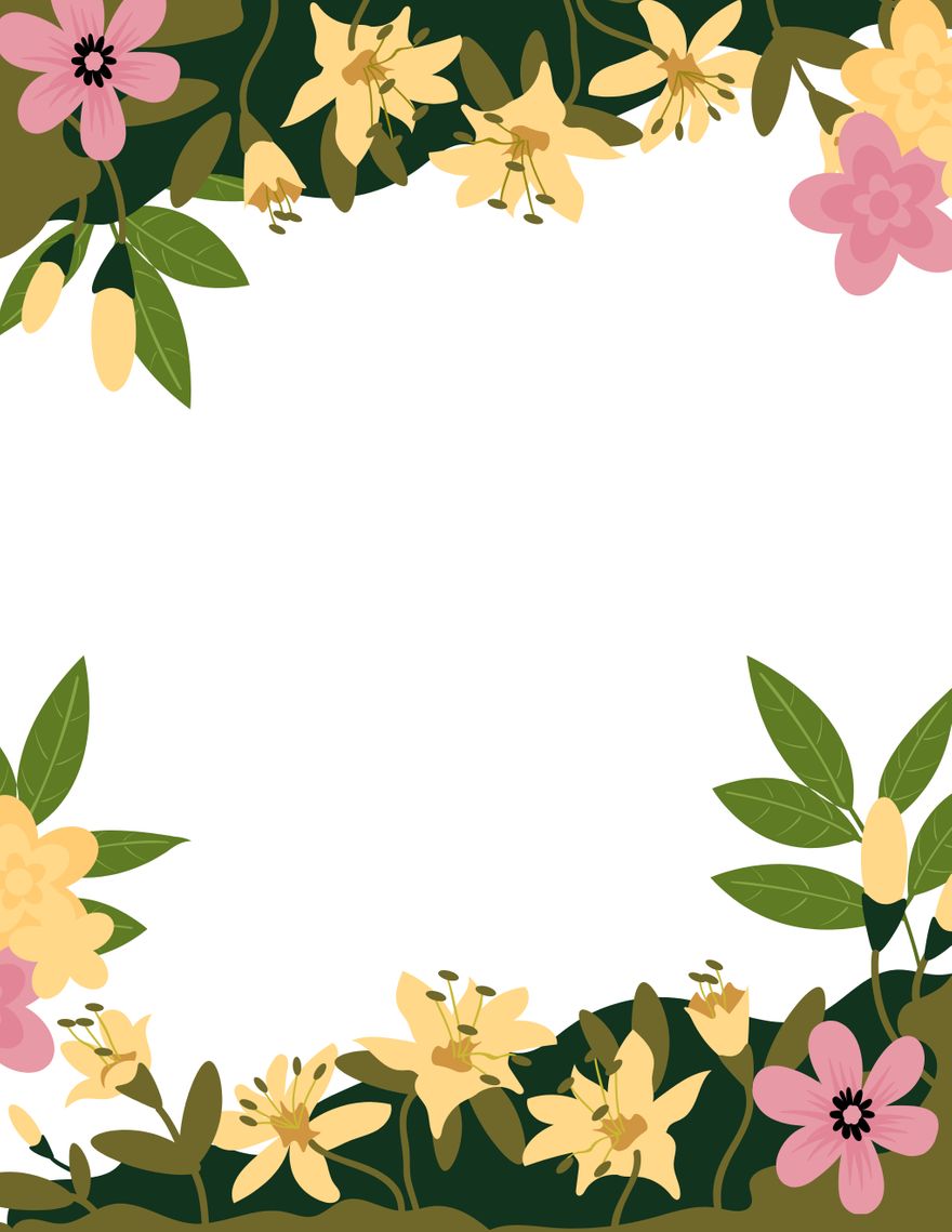 Editable Floral Border Templates In Word To Download