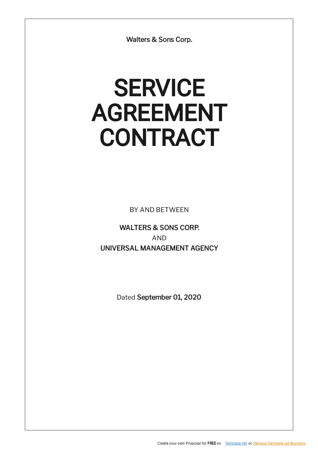 FREE Service Contract Template In Microsoft Word DOC Template