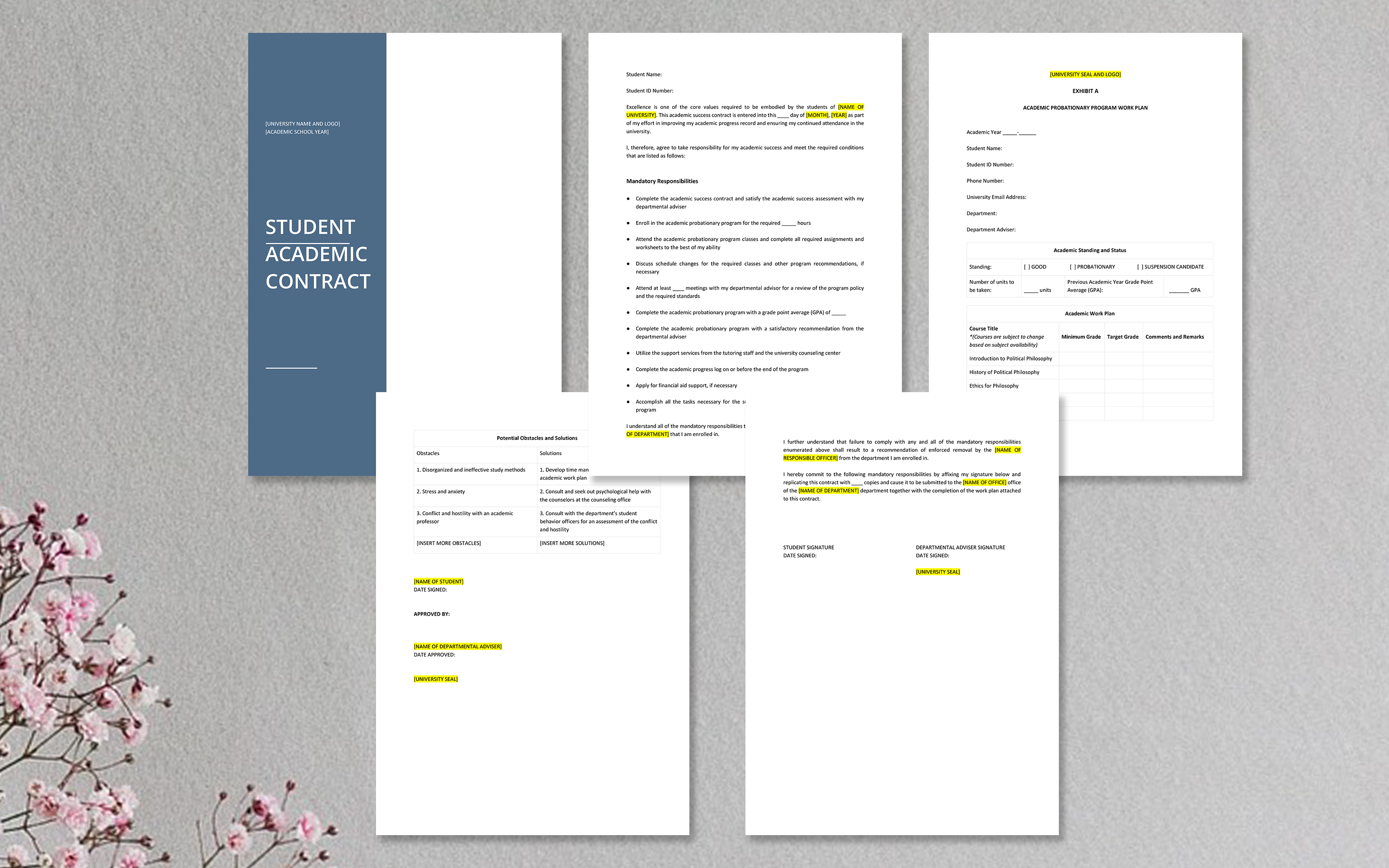 Student Academic Contract Template - Download in Word, Google Docs ...