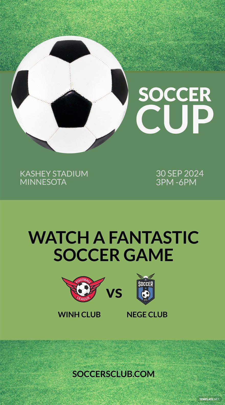 Soccer Digital Signage Template Google Docs Illustrator Word PSD 