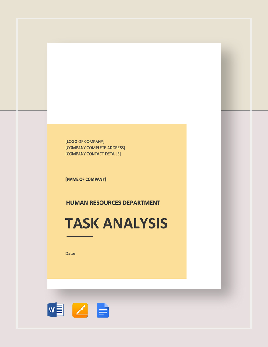Free Sample Task Analysis Template - Google Docs, Word | Template.net