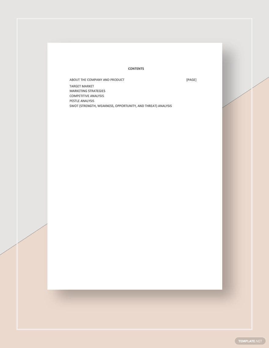 Product Competitive Analysis Template Google Docs Word Template
