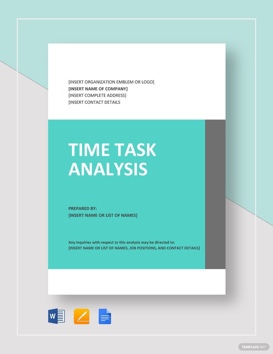 Time Task Analysis Template Download In Word Google Docs Apple 