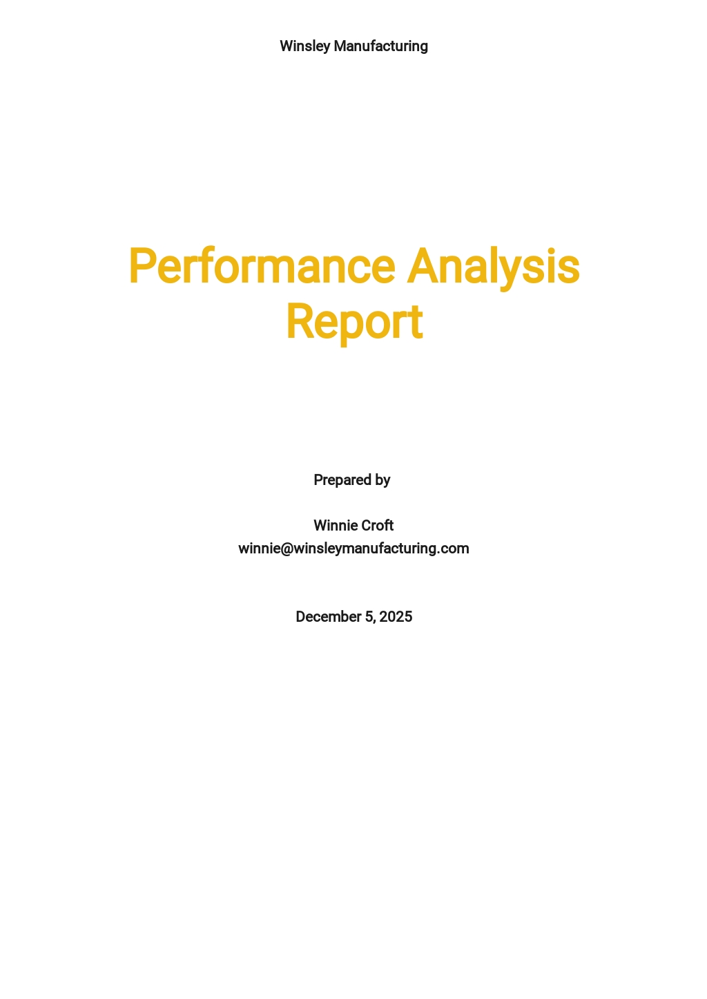 FREE Performance Report Templates Edit Download Template