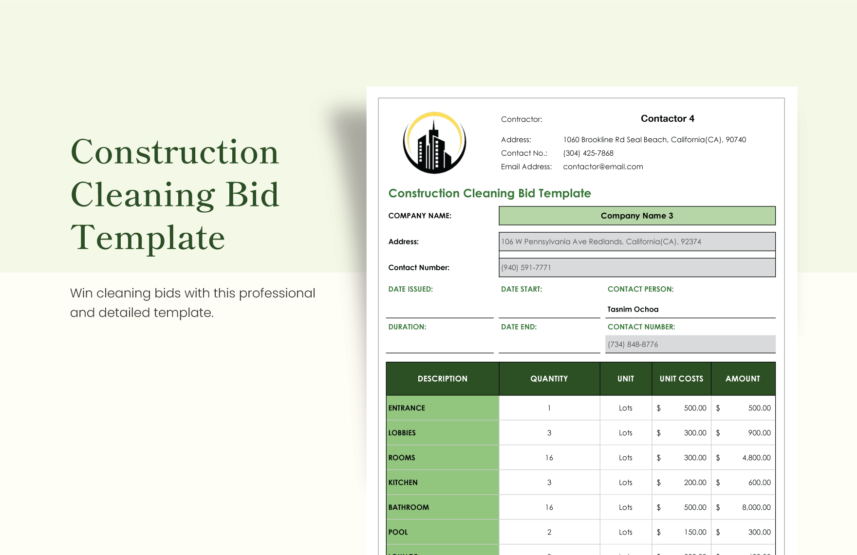 20+ Essential Construction Excel Template Bundle - Download in Excel, Google Sheets | Template.net