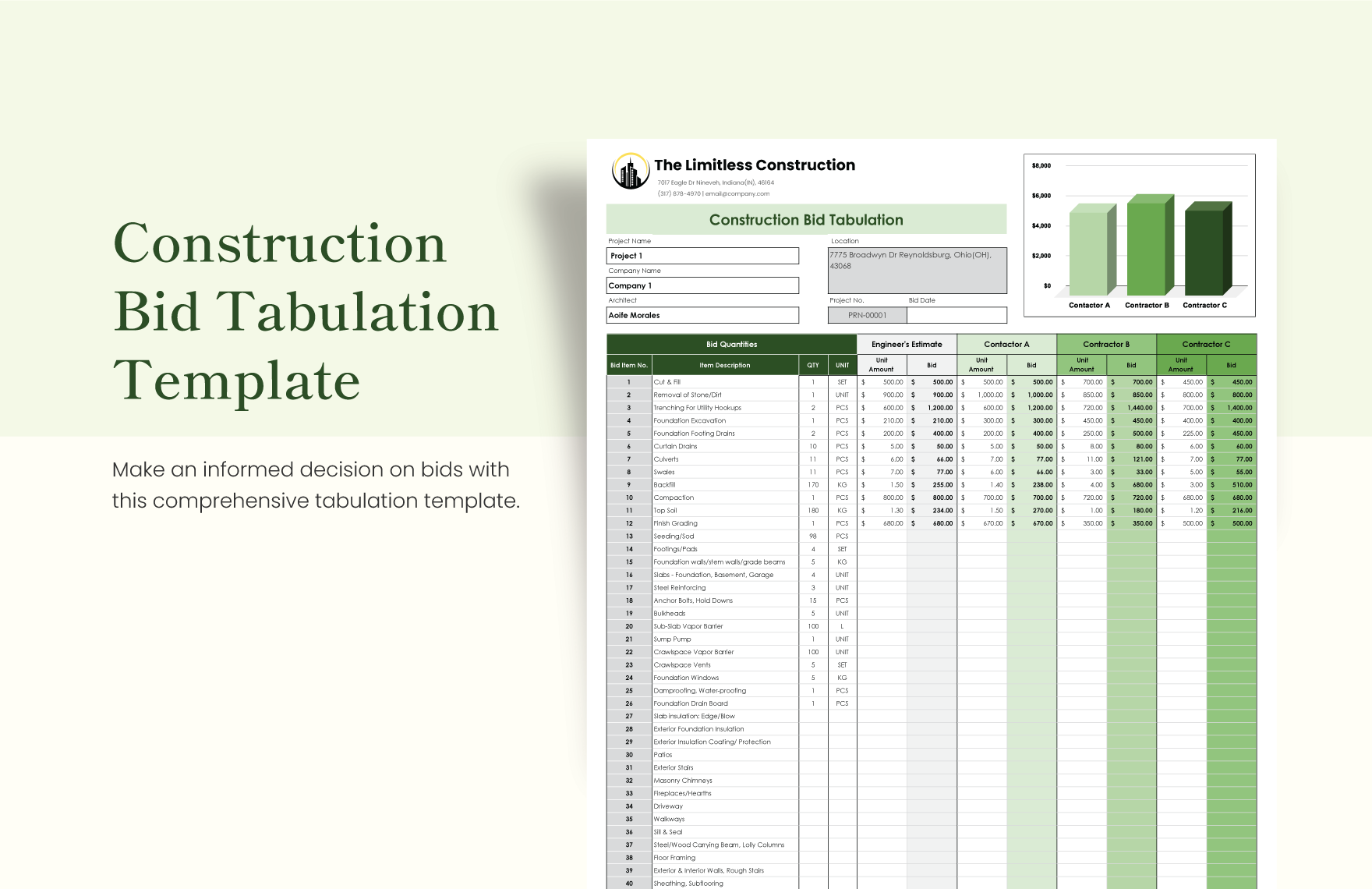 20+ Essential Construction Excel Template Bundle - Download in Excel, Google Sheets | Template.net