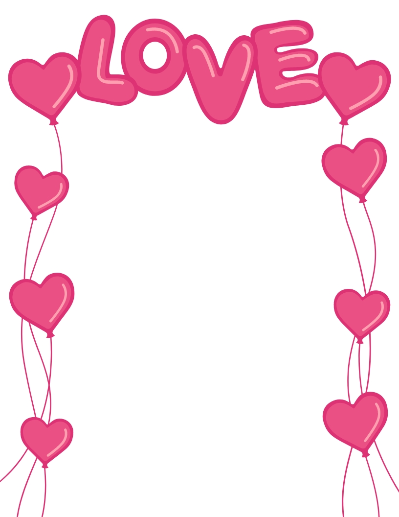 Love Heart Borders Templates Simple Heart Borders PNG Transparent