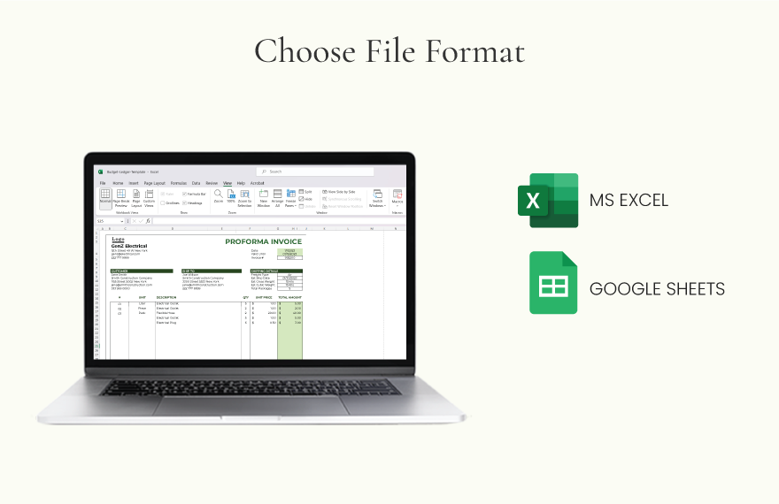 Proforma Invoice Excel Template - Download in Excel, Google Sheets ...