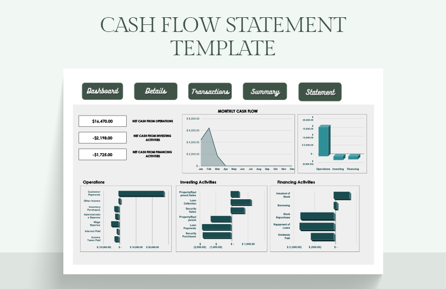 Cash Flow Statement Template Google Sheets Excel Template