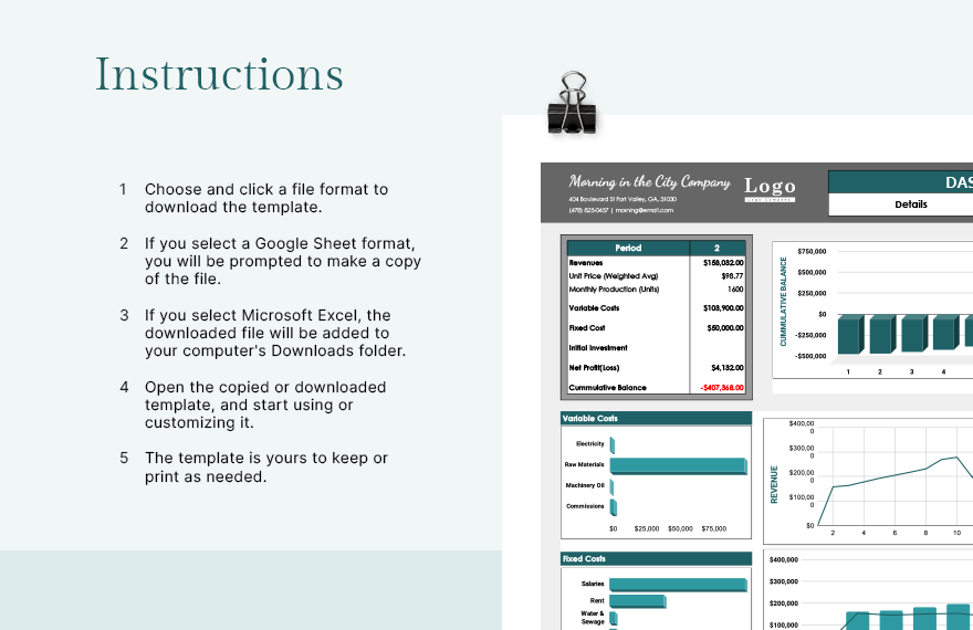Break Even Analysis Template - Download in Excel, Google Sheets ...