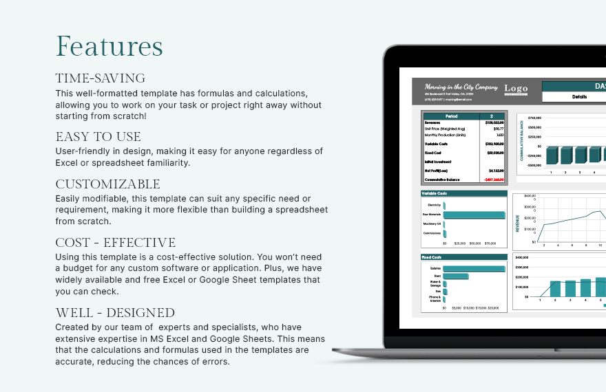 Break Even Analysis Template - Download in Excel, Google Sheets ...