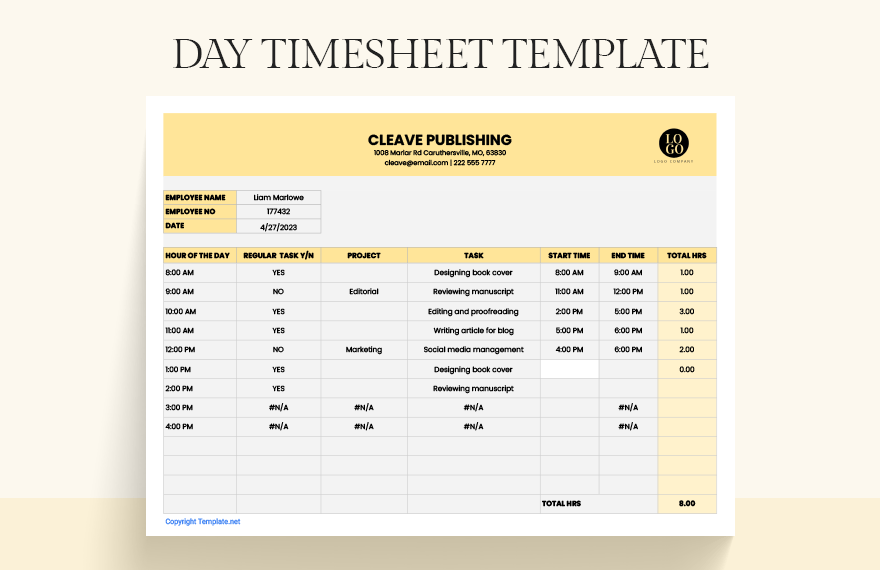 Day Timesheet Template Download In Excel Google Sheets Template