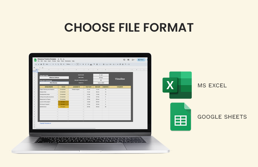 Milestone Timeline Template - Google Sheets, Excel | Template.net Milestone Timeline Template - Google Sheets, Excel | Template.net