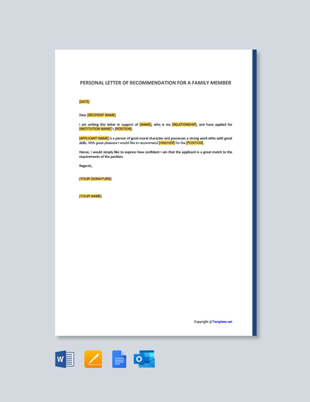 Character Letter For Court For Family Member Template Google Docs 