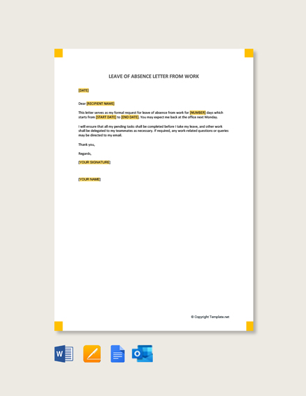FREE Leave Letter Format for Office Template - Word (DOC) | Google Docs ...