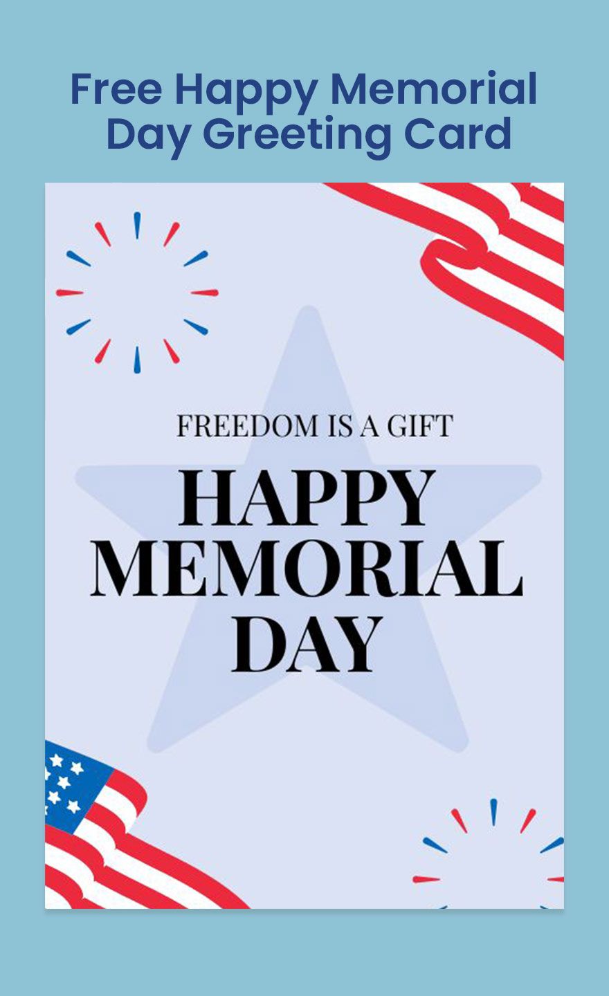 Free Happy Memorial Day Greeting Card EPS Google Docs Illustrator JPEG Word PSD PNG SVG 