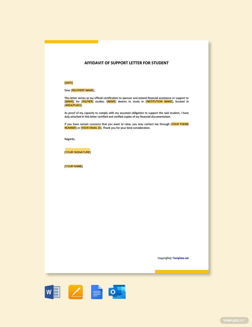 Affidavit Letter Templates Documents Design Free Download Template