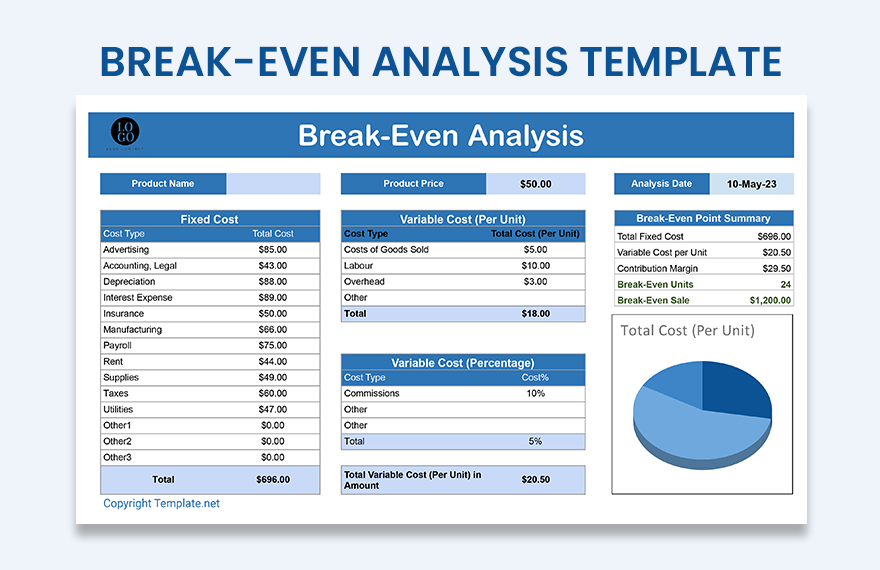 Break Even Analysis Spreadsheet Template Google Sheets Excel