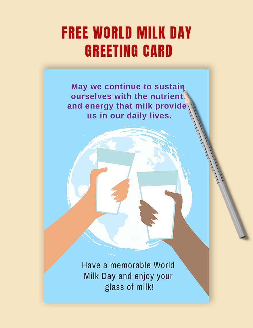 Free World Milk Day Greeting Card EPS Google Docs Illustrator JPG Word PSD PNG SVG 