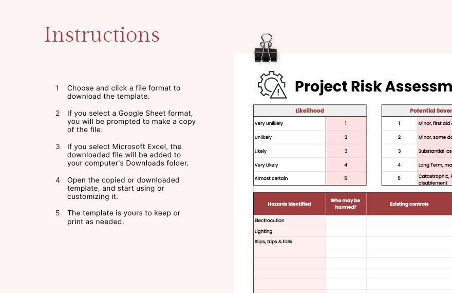 Free Project Risk Assessment Template - Google Sheets, Excel | Template.net