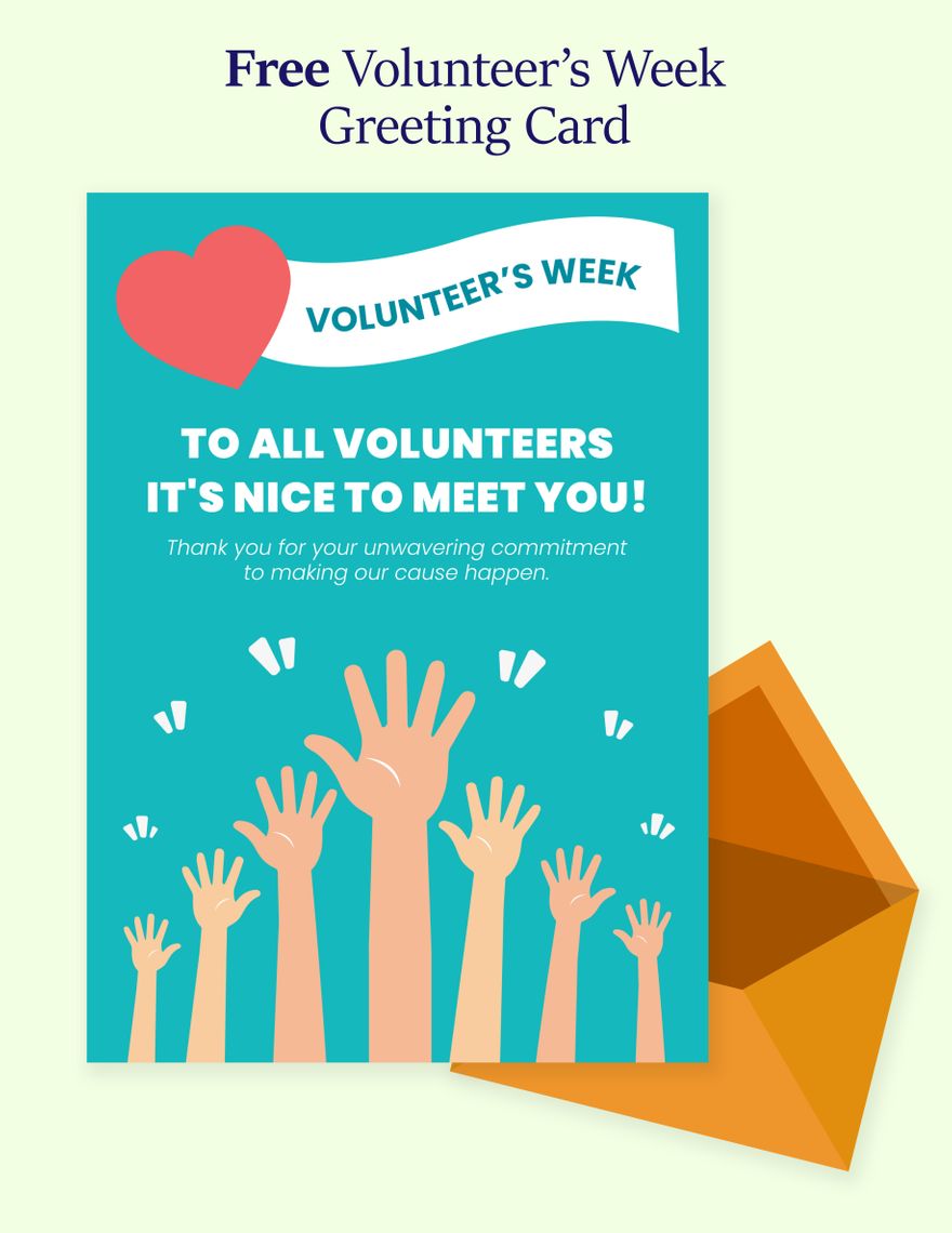 Free Volunteers Week Greeting Card EPS Google Docs Illustrator JPEG Word PSD PNG SVG 
