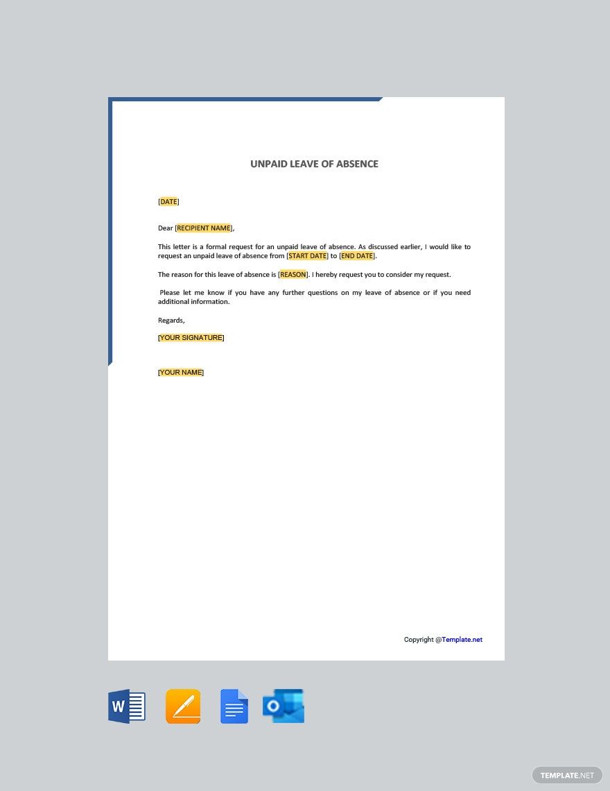 Unpaid Leave Re Letter