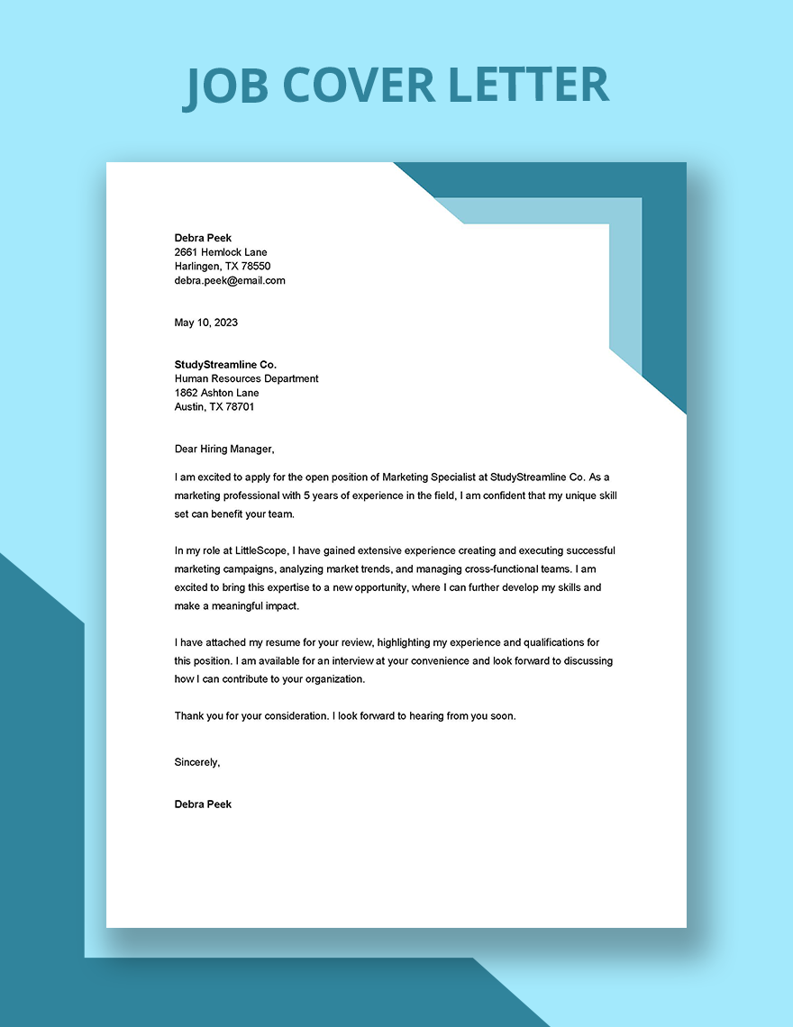 Job Cover Letter Template Google Docs Word Template