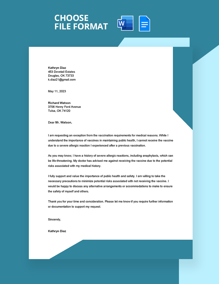 Exception Letter Examples