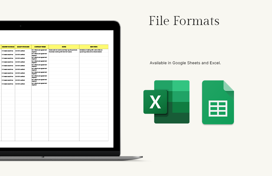 Vendor Management Template - Google Sheets, Excel | Template.net