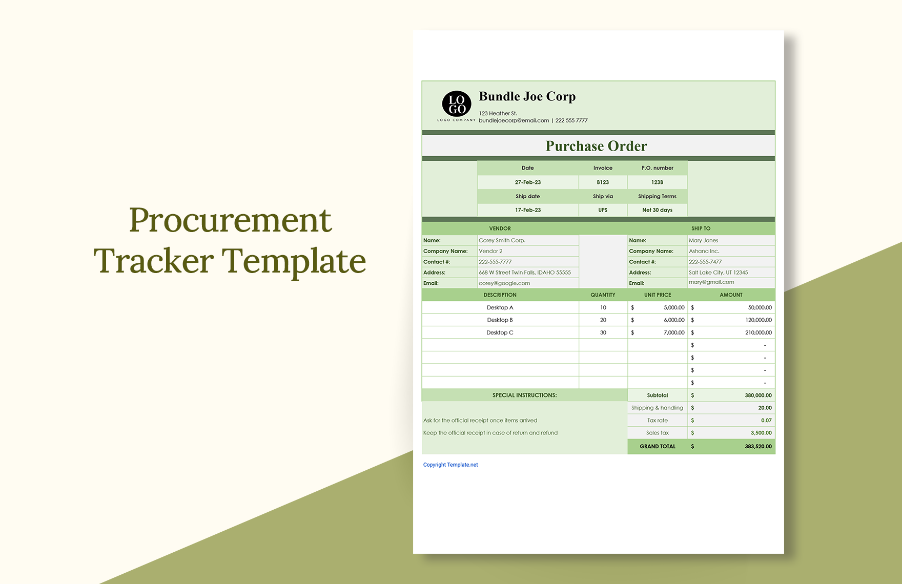 Free Procurement Tracker Template Download In Excel Google Sheets