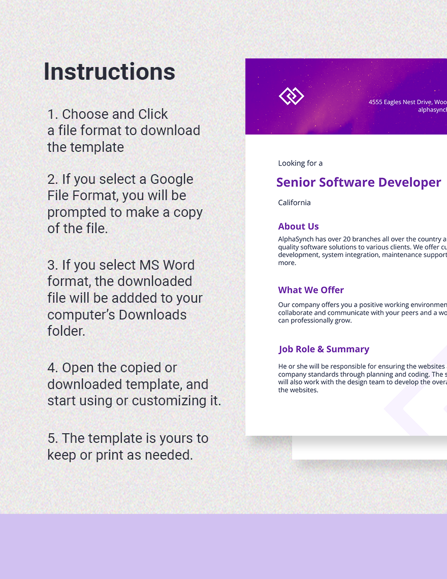 Job Description Layout Template - Illustrator, Word, PDF | Template.net