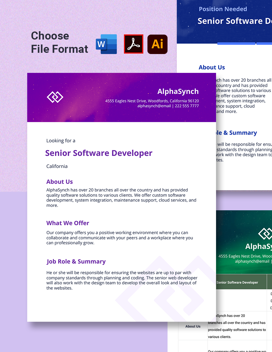 Job Description Layout Template - Illustrator, Word, PDF | Template.net