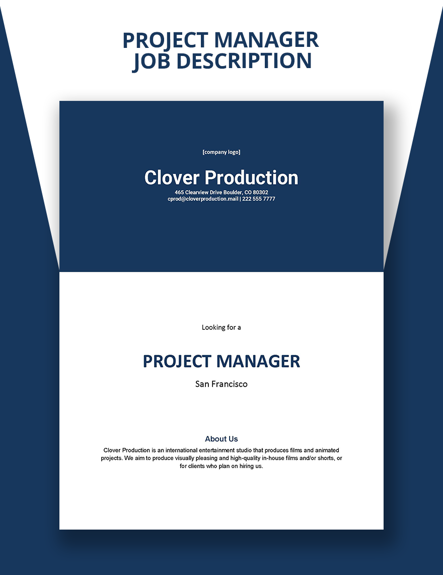 Project Manager Job Description Template Word Google Docs Template