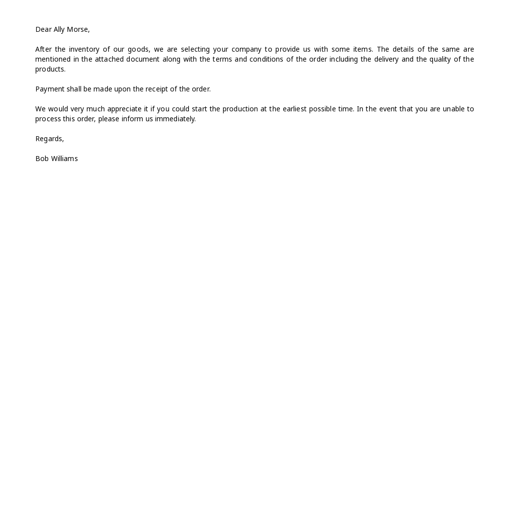 FREE Order Letter in Business Communication Template - Word | Google ...
