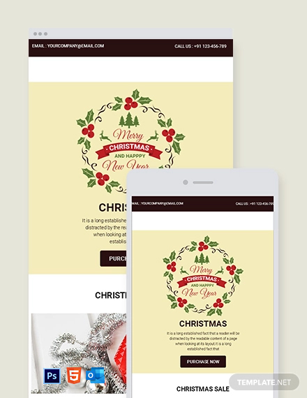 FREE Modern Christmas Email Newsletter Template - PSD | HTML5 | Outlook ...