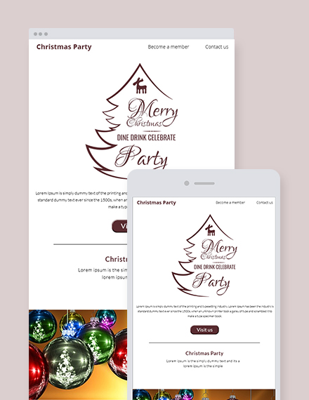 FREE Christmas Party Email Newsletter Template in Adobe Photoshop, HTML ...