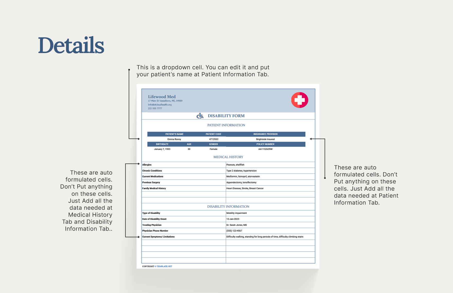 Disability Form Template - Download in Excel, Google Sheets | Template.net