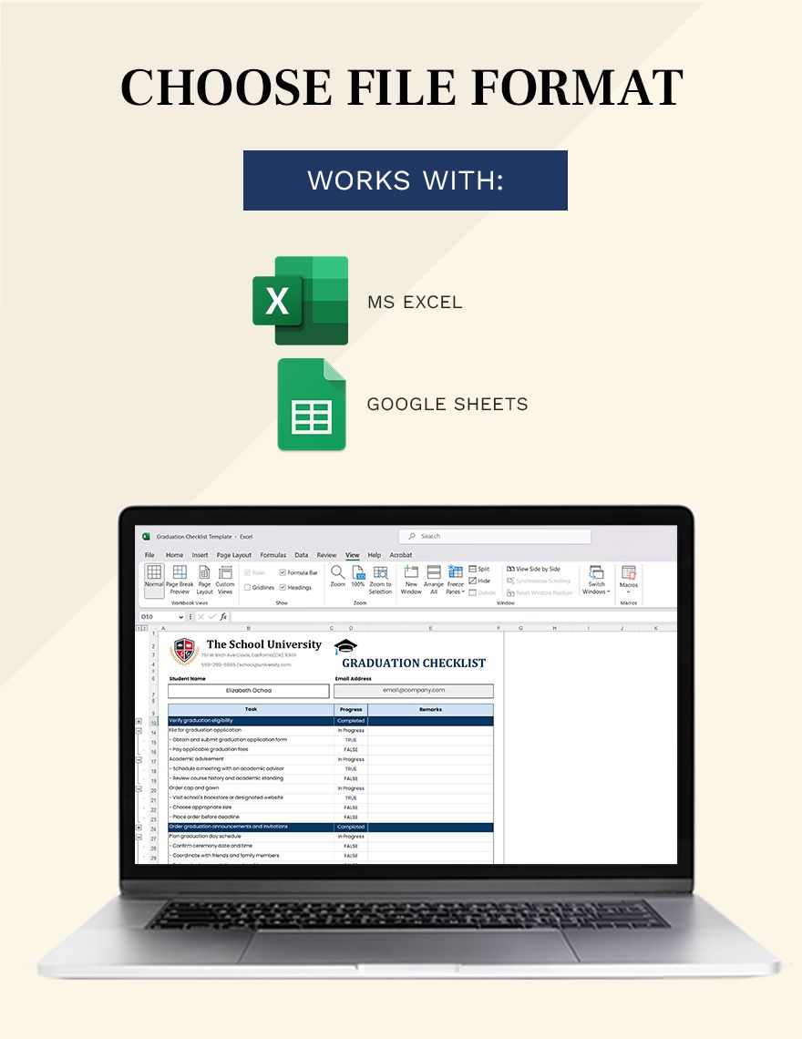 Graduation Checklist Template - Google Sheets, Excel | Template.net
