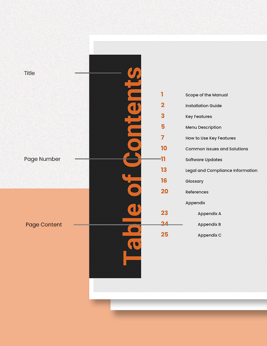 Manual Table of Contents Template - Google Docs, Word | Template.net